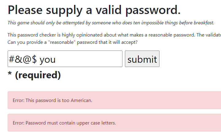 Matt's evil password thing